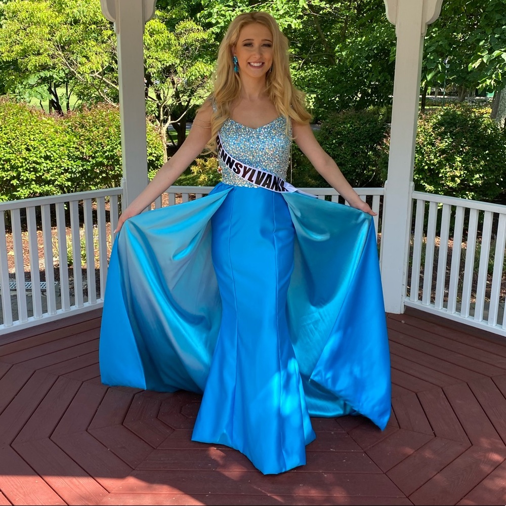 Custom Made Pageant Dress With Overskirt - Gem